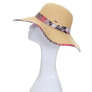 C.C | Accessories | Cc Tropical Pattern Print Wide Brim Paper Sun Hat ...